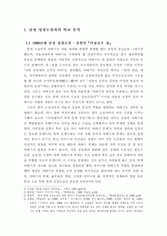 남성성장소설연구-김원일, 김소진-