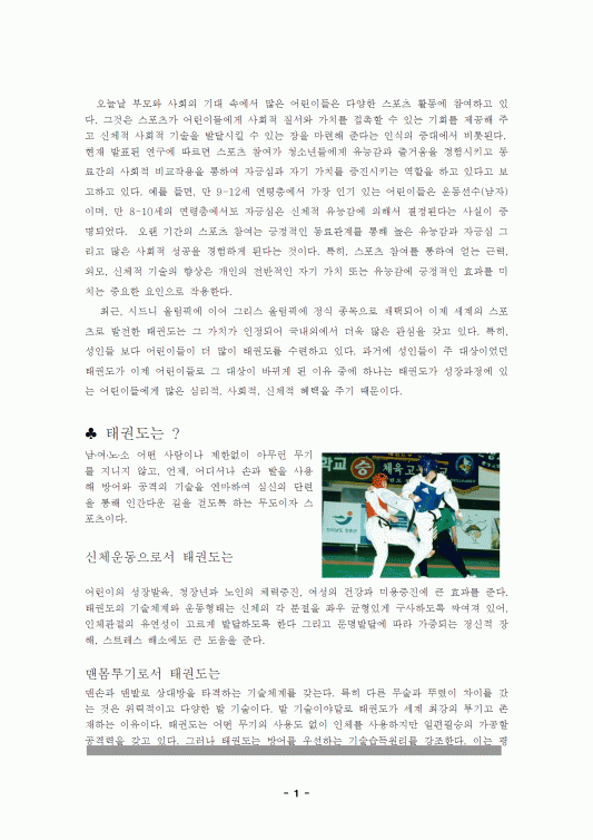 태권도에 관한 정리