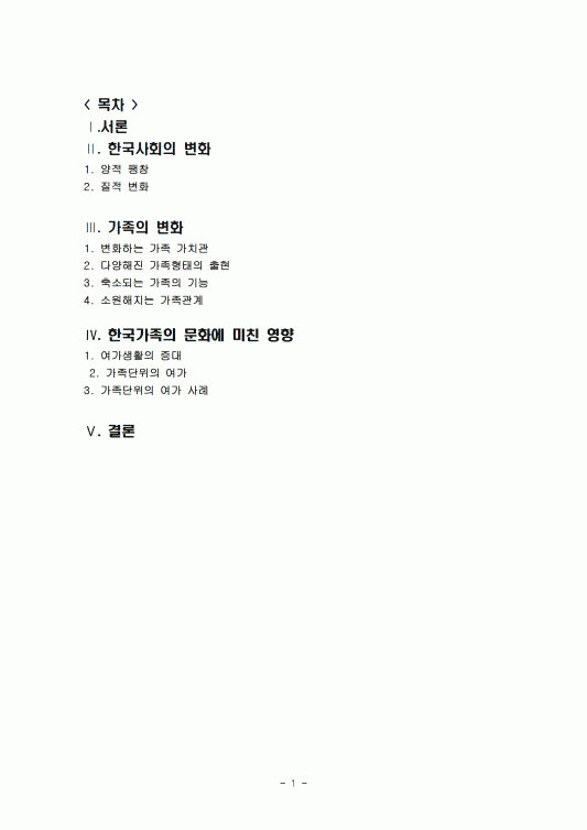 가족문화의변화