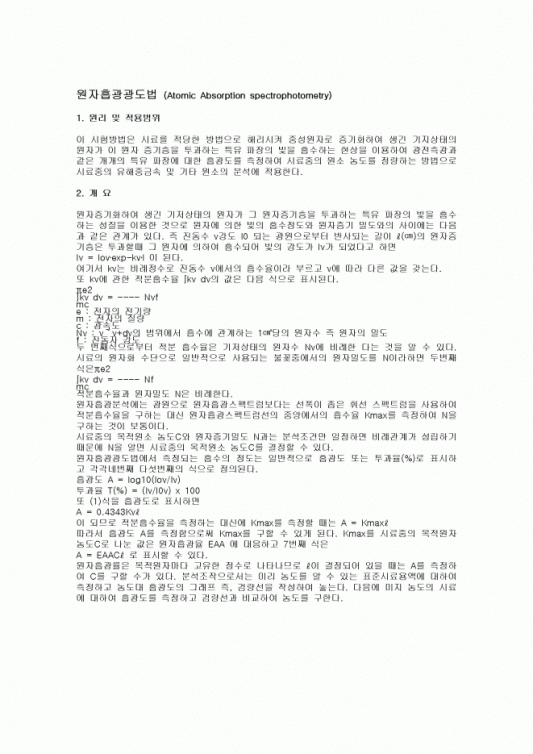 원자 흡광 광도법