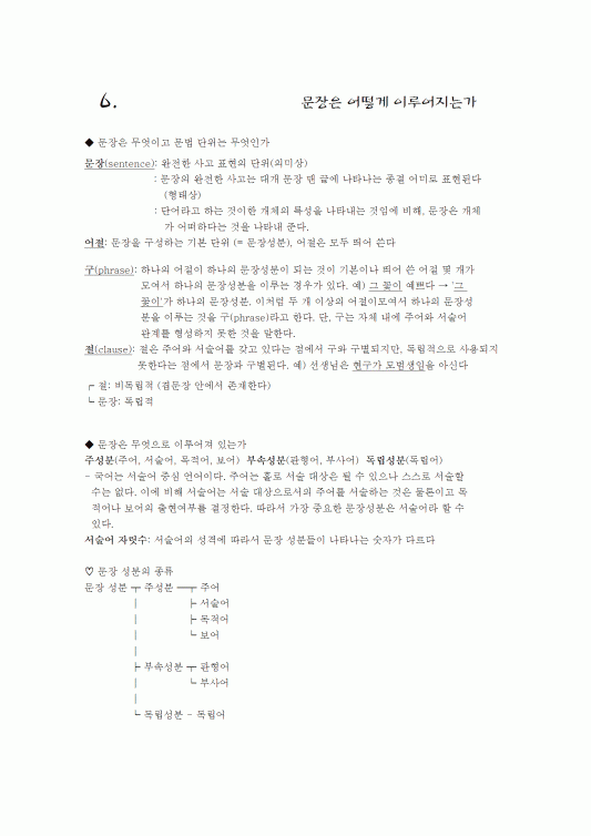 한국어의 탐구와 이해 6장