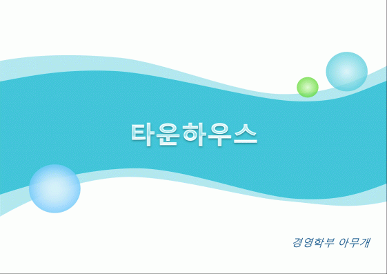타운하우스 ppt