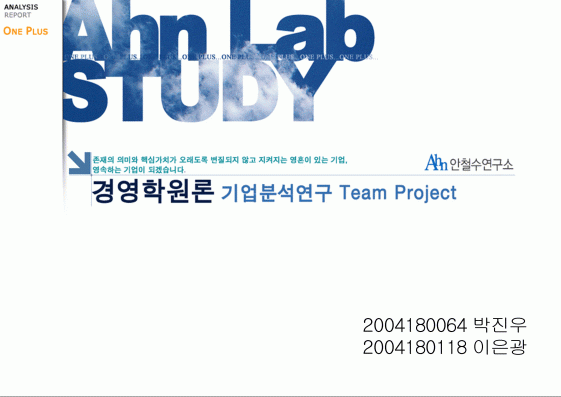 안철수 연구소의 사업전략 및 성과