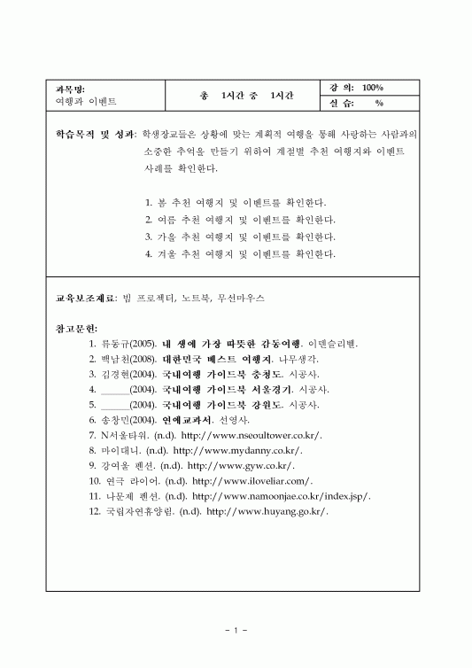 여행과 이벤트