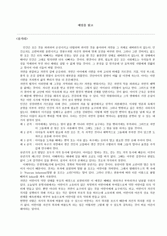 에밀 리뷰 레포트 자료