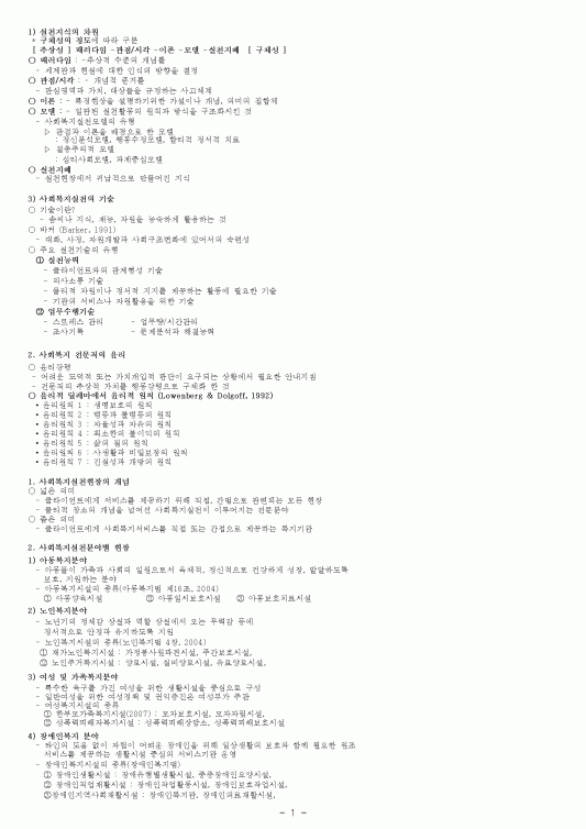 09년 사회복지 실천기술론(시험).