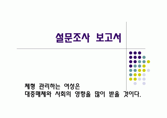 체중관리(다이어트) 설문조사 보고서