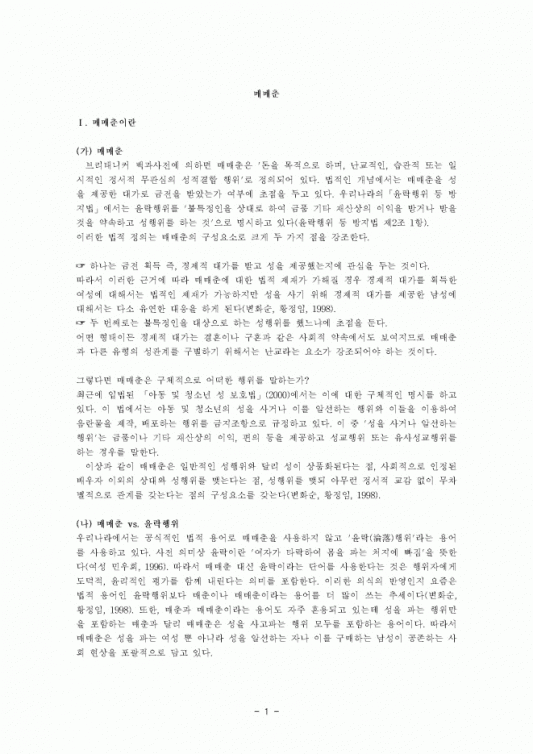 매매춘에 대해