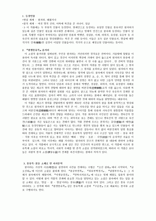원생몽유록 분석