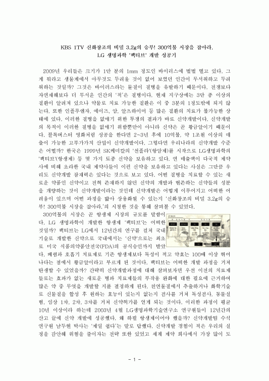 [의약품]신화창조의 비밀 3.2g! 300억불 시장을 잡아라