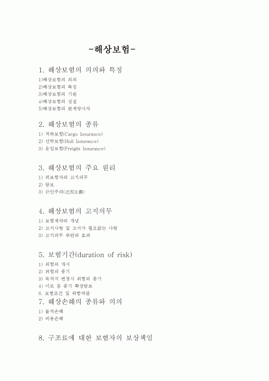 해상무역 해상보험에 대해
