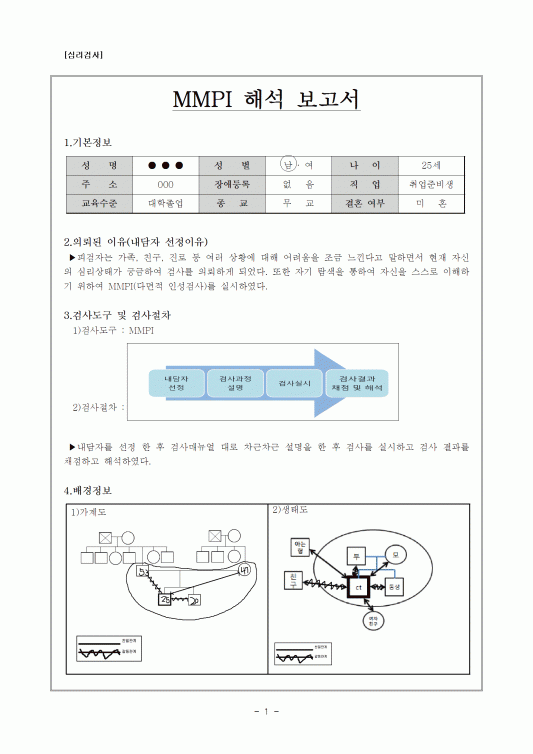 MMPI(다면적인성검사) 결과보고서