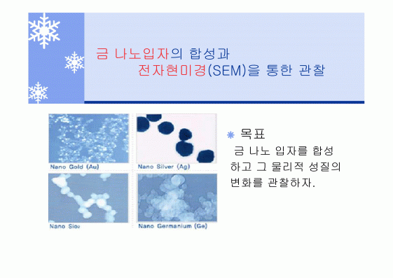 금 나노입자의 합성과 관찰