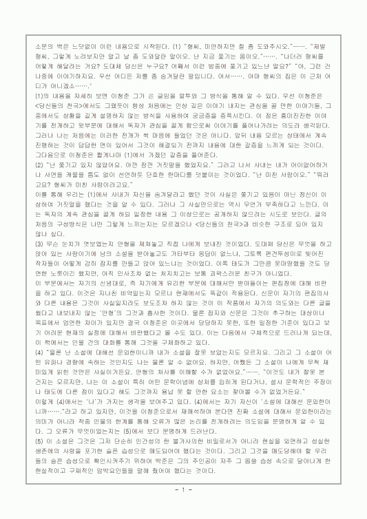독후감상문 레포트 자료