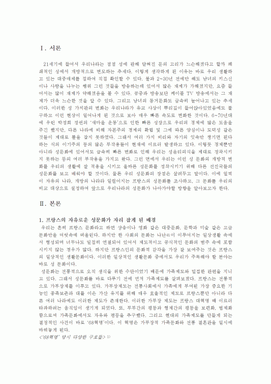 프랑스의 성문화의 이해