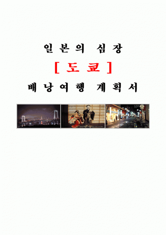 도쿄 여행계획서
