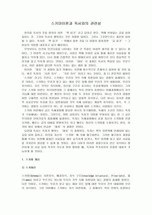 스키마 이론과 독서