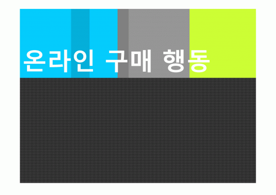 온라인 구매 행동에 대한 보고서