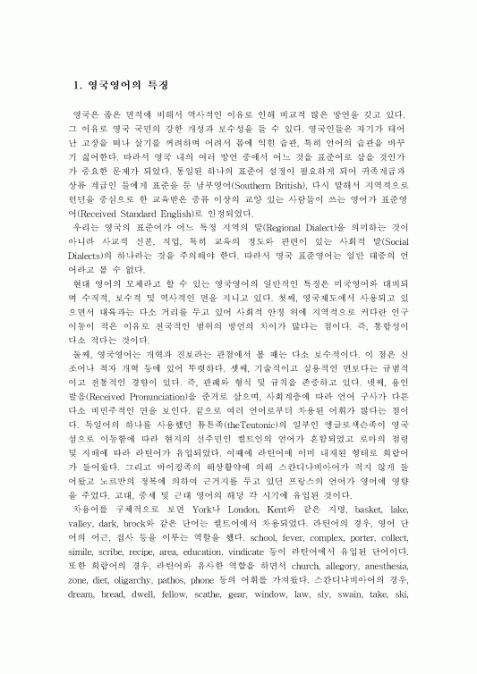 미국영어와 영국영어의 차이