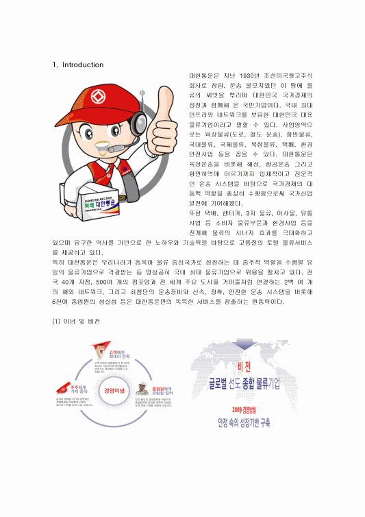 국내 최대 종합 물류기업 대한통운의 경영전략