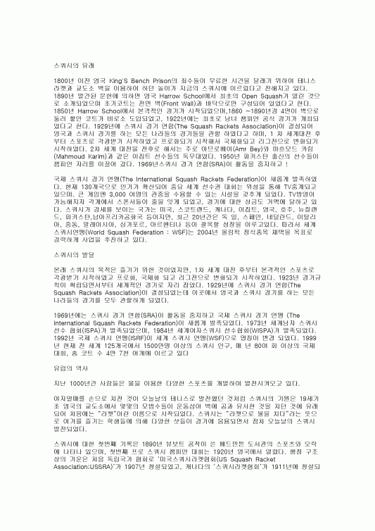 스쿼시에 대하여
