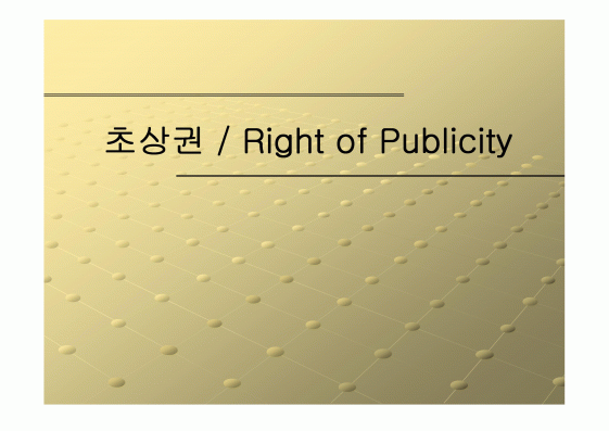 초상권 / Right of Publicity