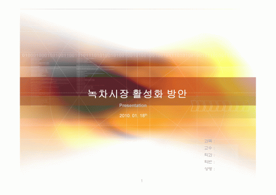 [경영학과]설록차 마케팅방안