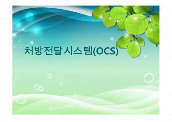 처방전달시스템(OCS)