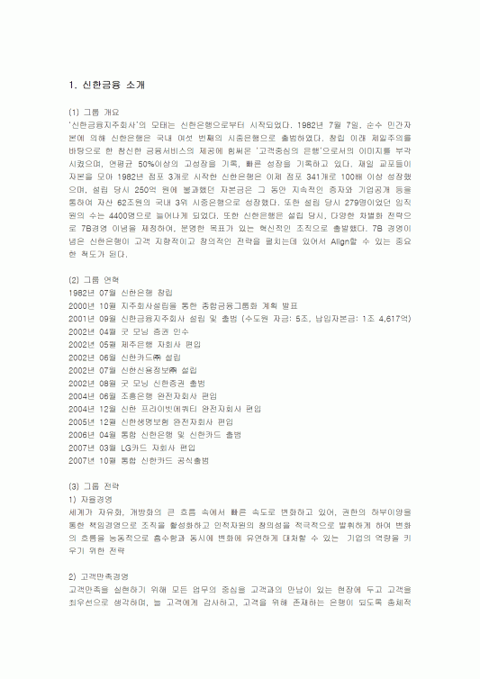 신한금융의 국제경영 분석