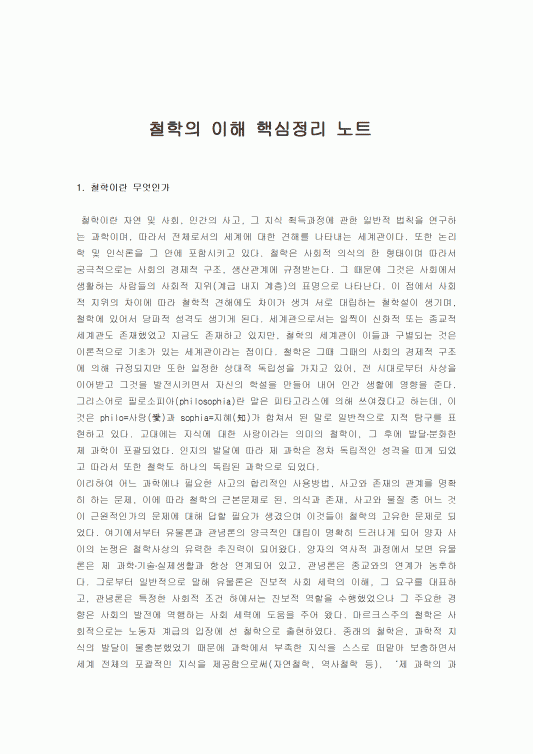 철학의 이해 핵심정리 노트