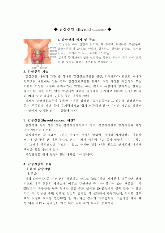 갑상선암 (thyroid cancer)