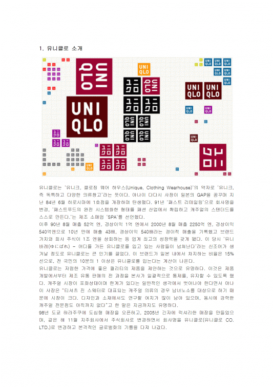 유니클로의 마케팅 전략 분석