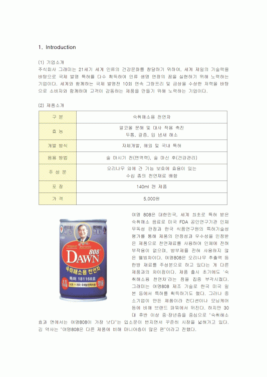 여명808의 마케팅과 방안