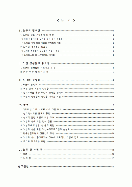 노년의 성 레포트 자료