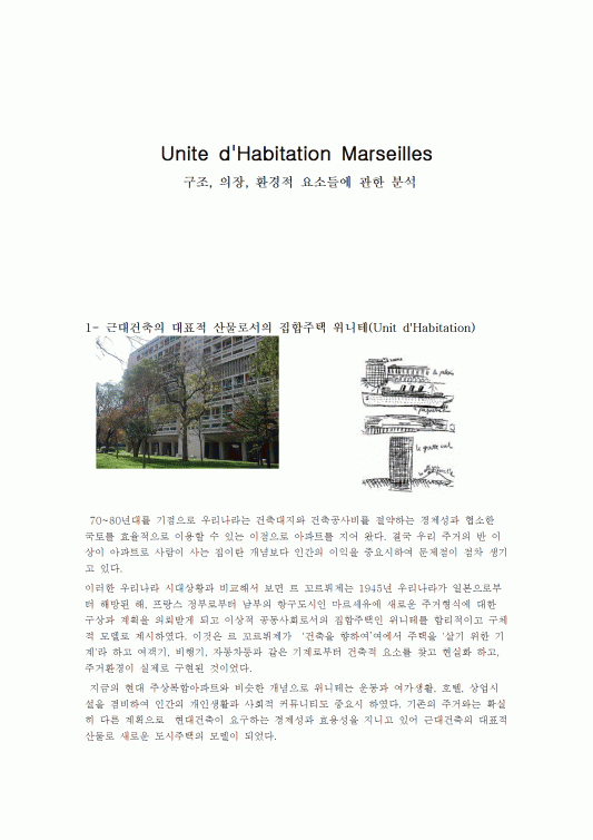 Unite dHabitation Marseilles