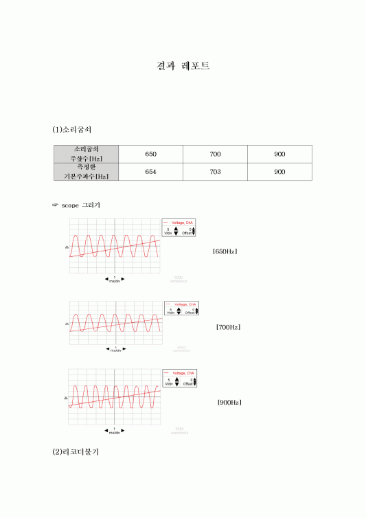 음파측정 결과레포트