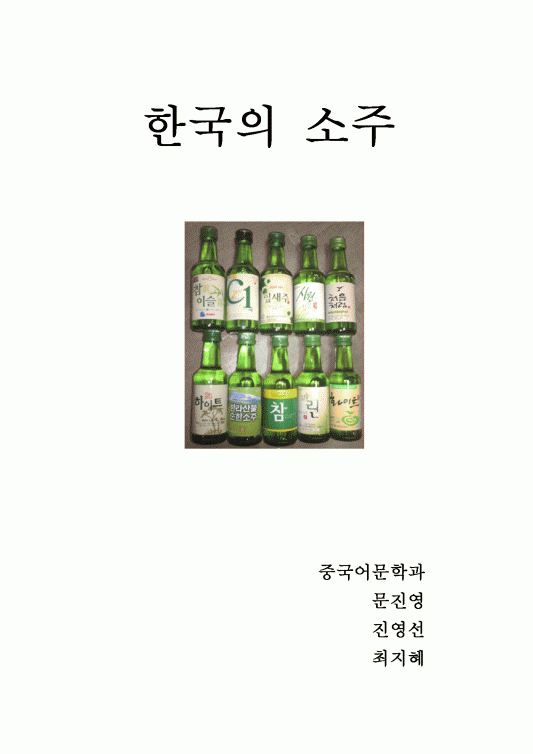 한국의 소주 레포트 자료