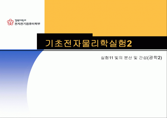 빛의 분산 및 간섭