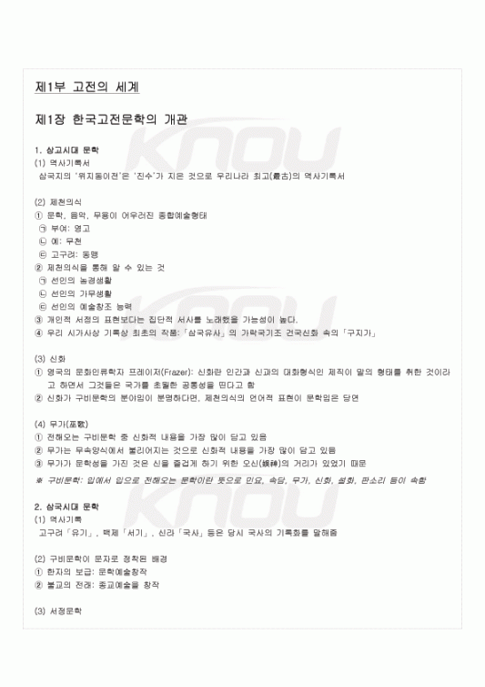 2009년 1학기 국어 출석대체시험 핵심체크(인문/교육)