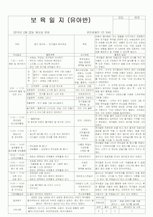 평가인증 통과한 만3세 2월 2째주 새해, 많이컷어요 : 친구들과 헤어졌어요