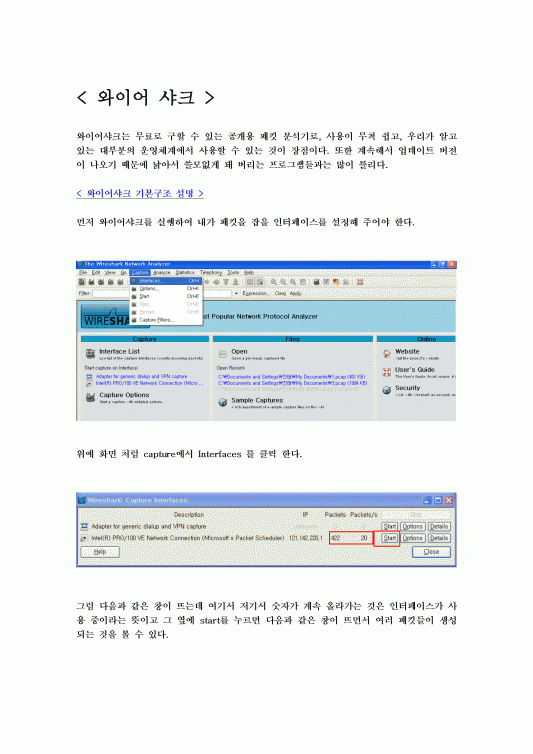 와이어샤크 패킷 분석 (wire shark)(이더리얼)