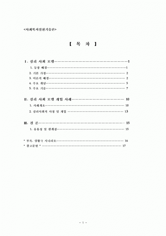 심리사회모델 및 사례적용 보고서.hwp