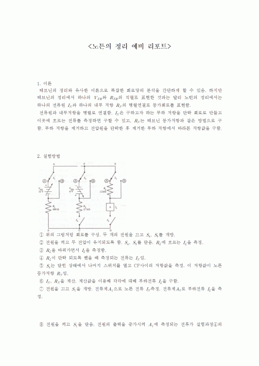 노튼의 정리 리포트 (예비+결과)