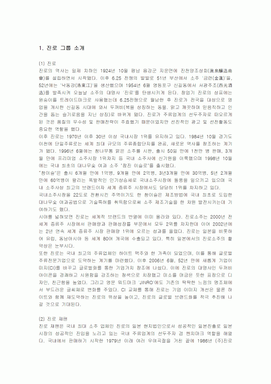 진로 그룹의 일본시장 마케팅과 성공요인