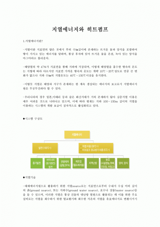 지열에너지와 히트펌프