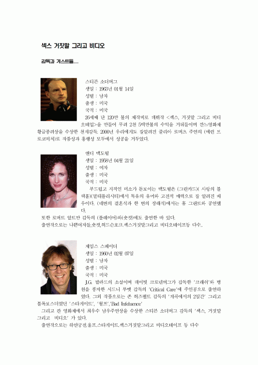 섹스거짓말그리고비디오