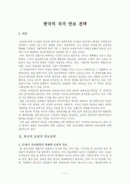 한국의 국가안보전략