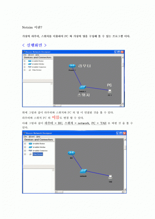 Netsim(넷심) : 가상의 망을 구성해 볼 수 있는 프로그램