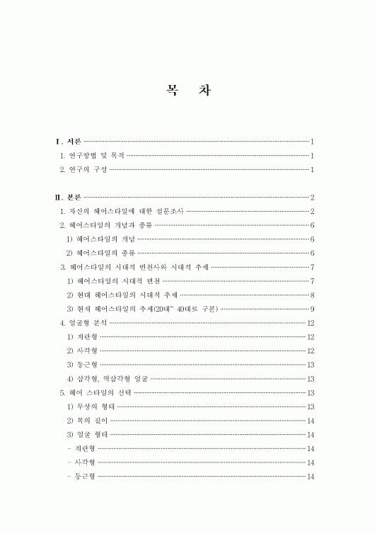 몸무게에따른 헤어스타일 선호도