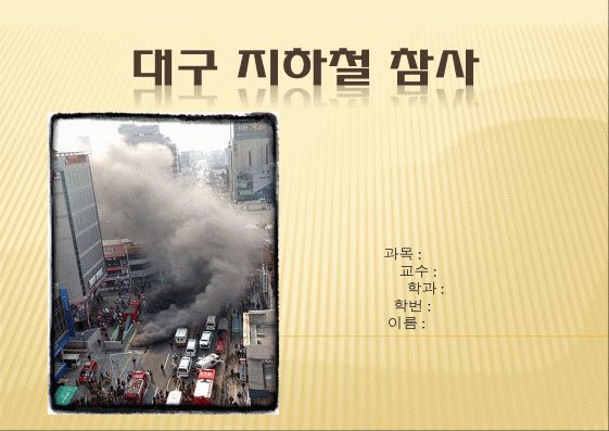 대구 지하철 참사 발표자료